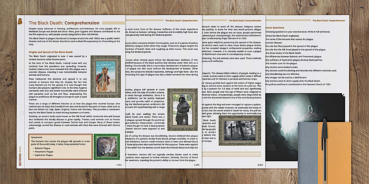 The Black Death: Comprehension Activity (teacher made)