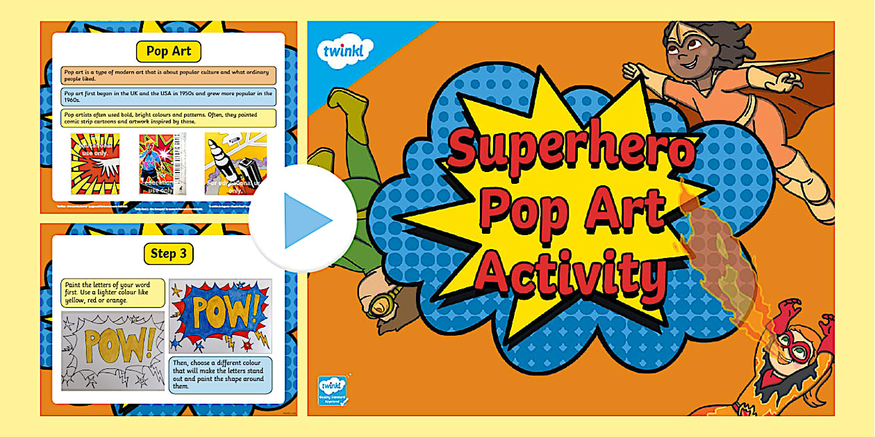 KS1 Superhero Pop Art Activity (teacher made) - Twinkl