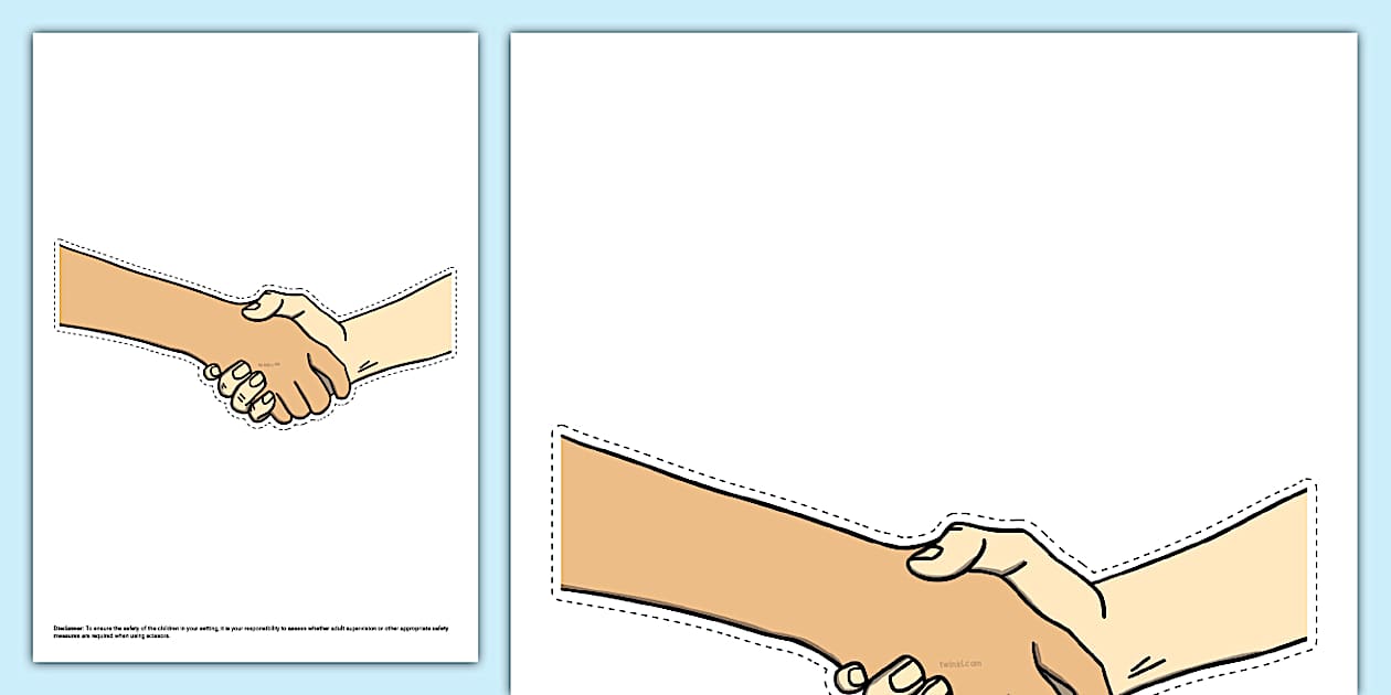 Handshake Emoticon Cut-Out (teacher made) - Twinkl