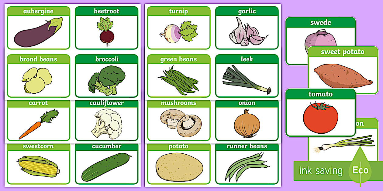 Editable Vegetable Flashcards (teacher made) - Twinkl