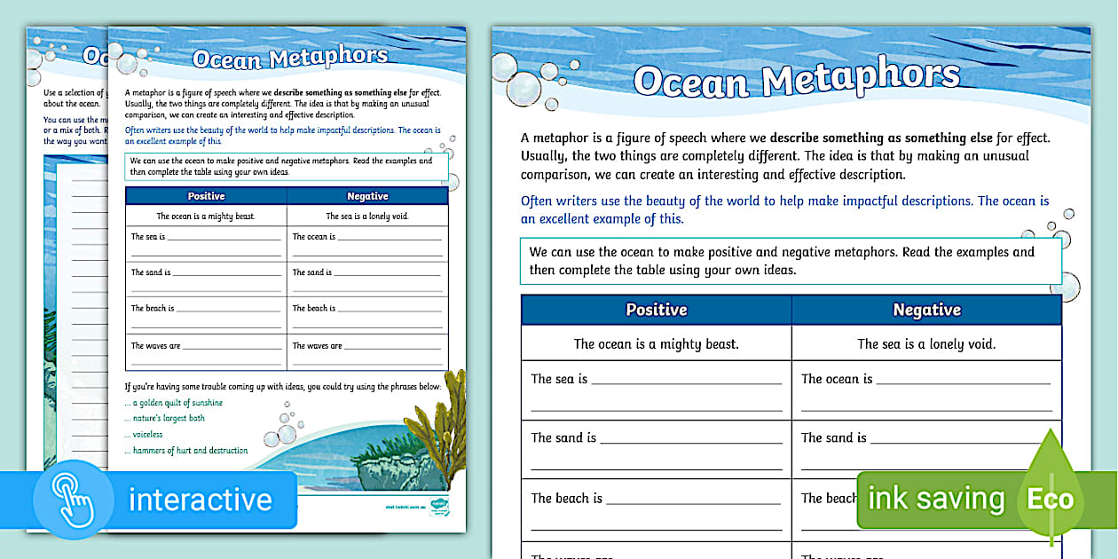 Metaphor Poem Template | Year 5-6 Poetry | Teacher-Made
