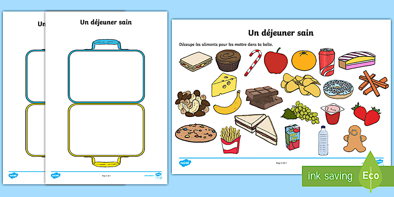 Healthy Eating Lunch Activity French (teacher made) - Twinkl