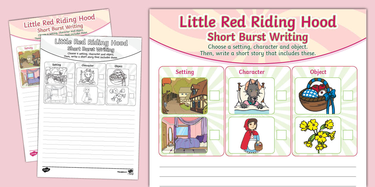 Little Red Riding Hood Short Burst Writing Template - Twinkl