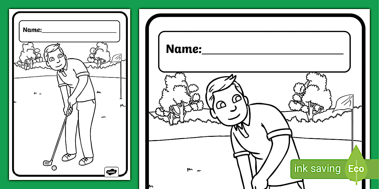 Golf Colouring Book Cover (Teacher-Made) - Twinkl