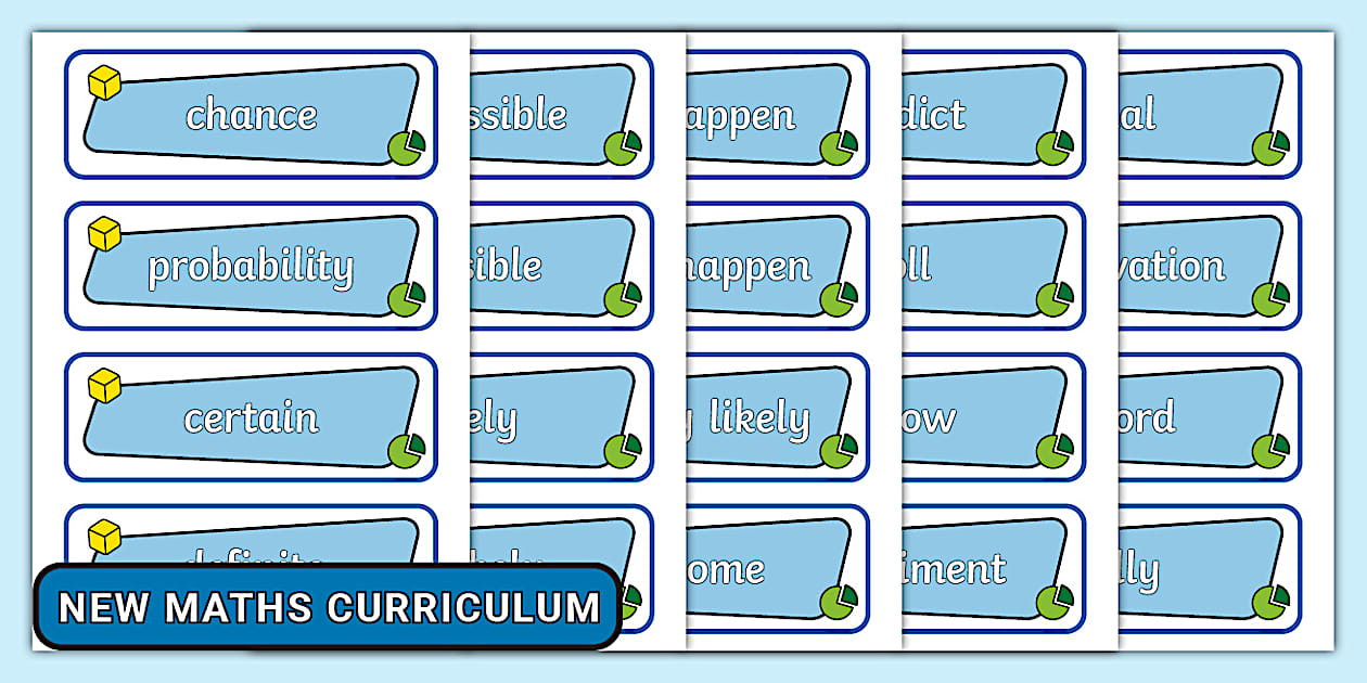 Dice Games (Chance and Probability) Vocabulary Cards