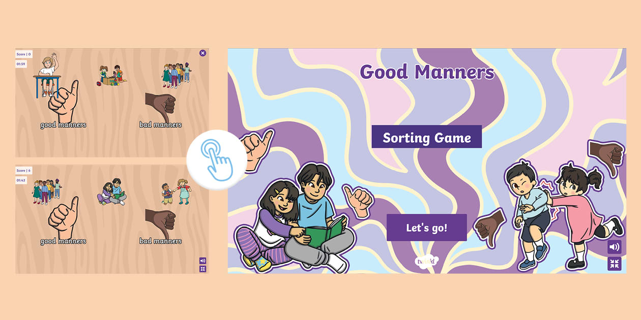 Good Manners Interactive Sorting Activity - Twinkl
