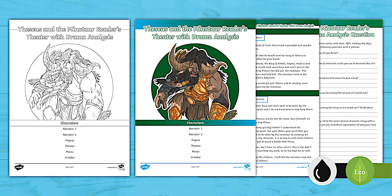 Theseus and the Minotaur Drama Analysis Activity I Twinkl