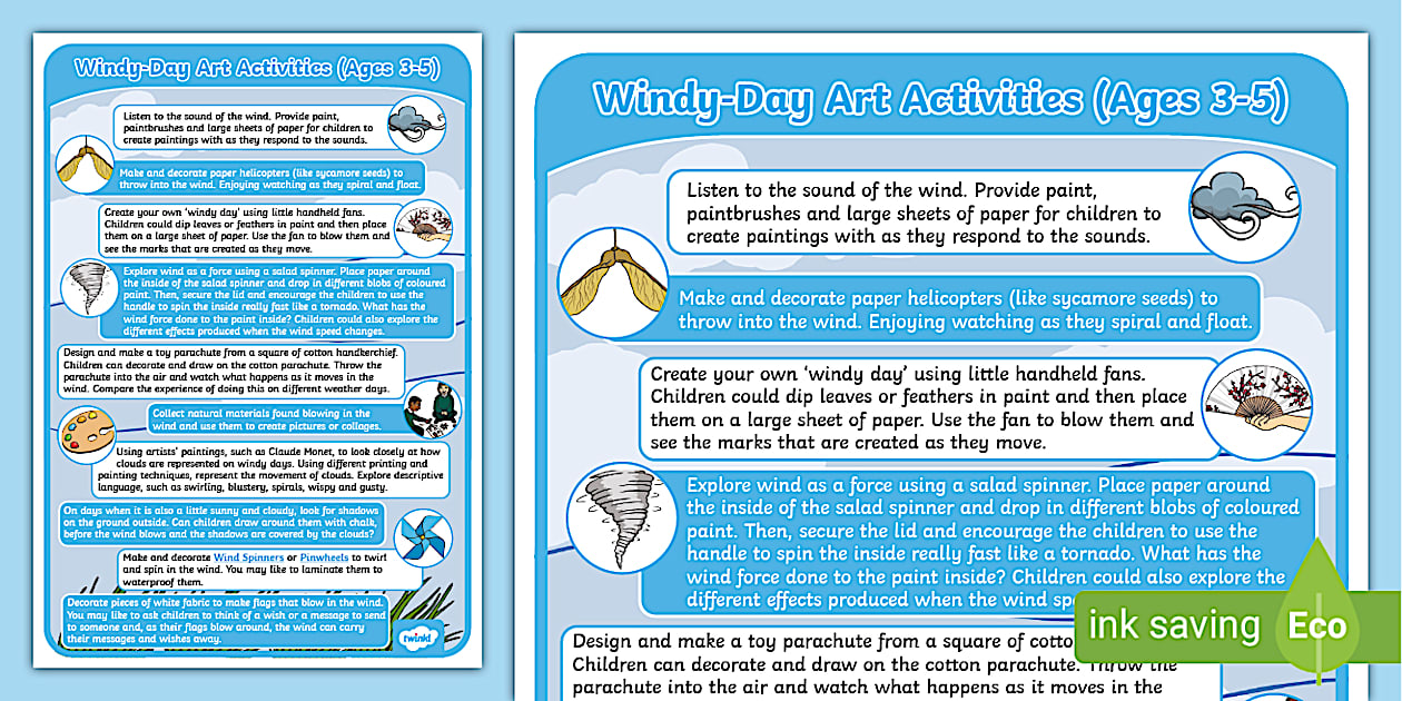 Windy-Day Art Activities (Ages 3-5) |Twinkl (teacher made)