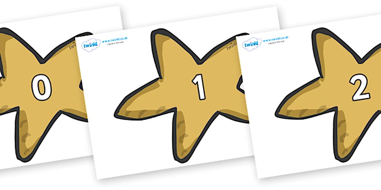 Numbers 0-31 on Starfish (Hecho por educadores) - Twinkl