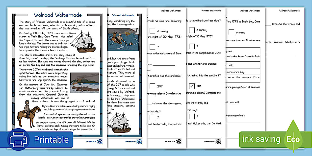 Wolraad Woltemade Reading Comprehension | South Africa