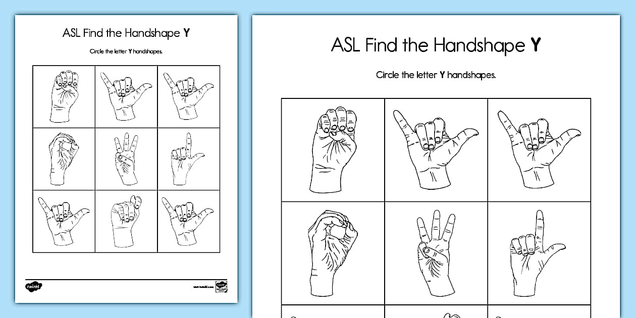 ASL Find the Handshape Letter Y (teacher made) - Twinkl
