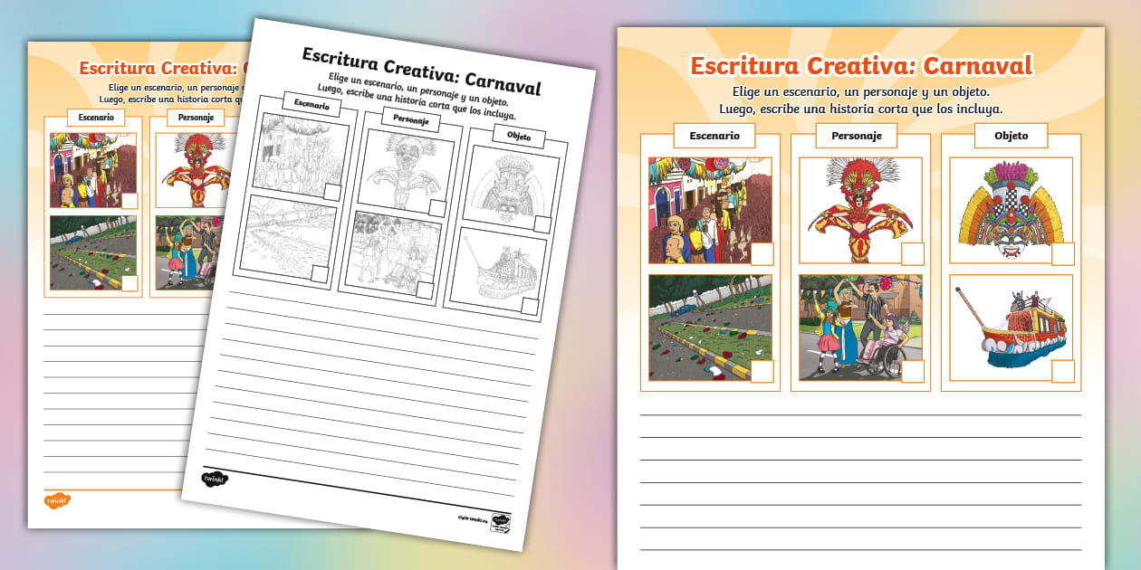 * NEW * Ficha de actividad: Escritura creativa - Carnaval