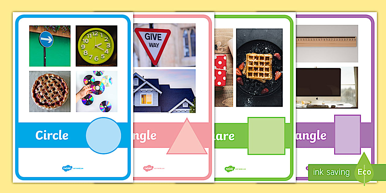 2D Shape Photos Display Posters (teacher made) - Twinkl