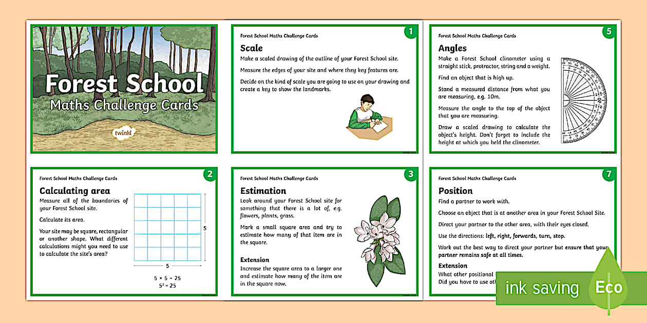 Outdoor Maths Second Level Challenge Cards (Teacher-Made)