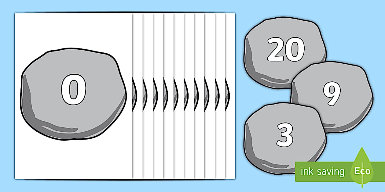 Numbers 0-20 On Pebbles (teacher made) - Twinkl