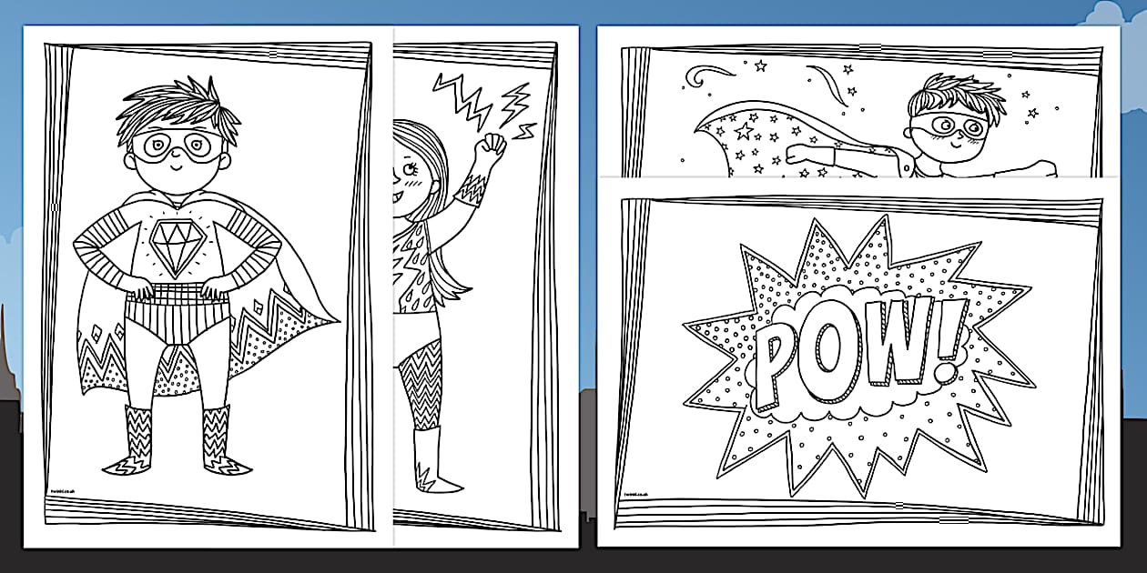 KS1 Superheroes Colouring Pages (teacher made) - Twinkl