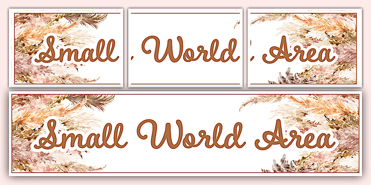 Boho Neutral-Themed Small World Area Display Banner - Twinkl