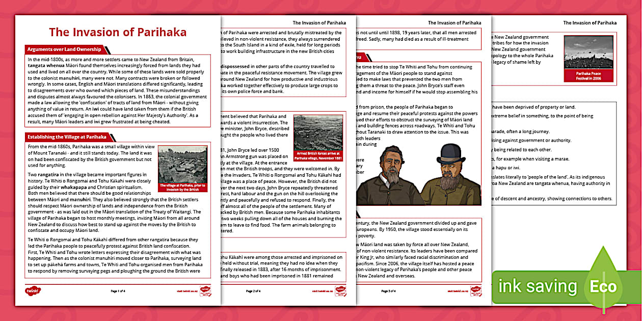 Parihaka Fact File