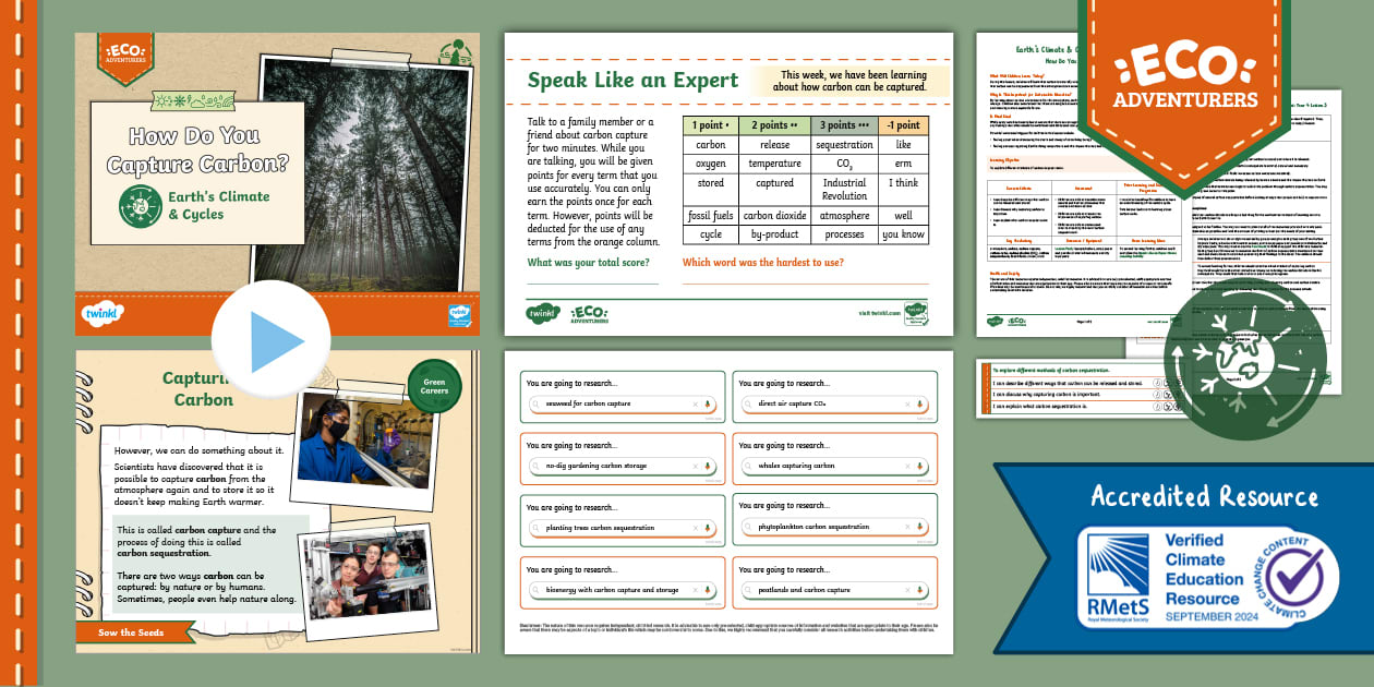 Year 4 Earth's Climate & Cycles: Lesson 3 - How Do You Capture Carbon?