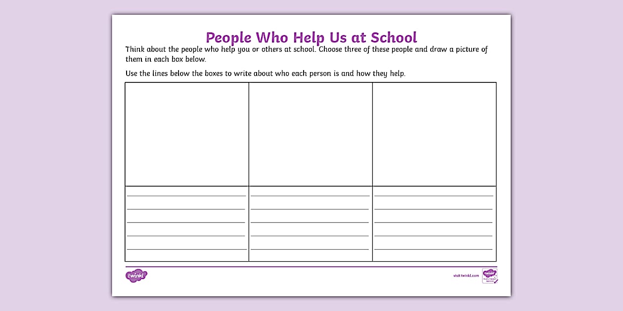 People Who Help Us at School Activity - KS1 - Twinkl