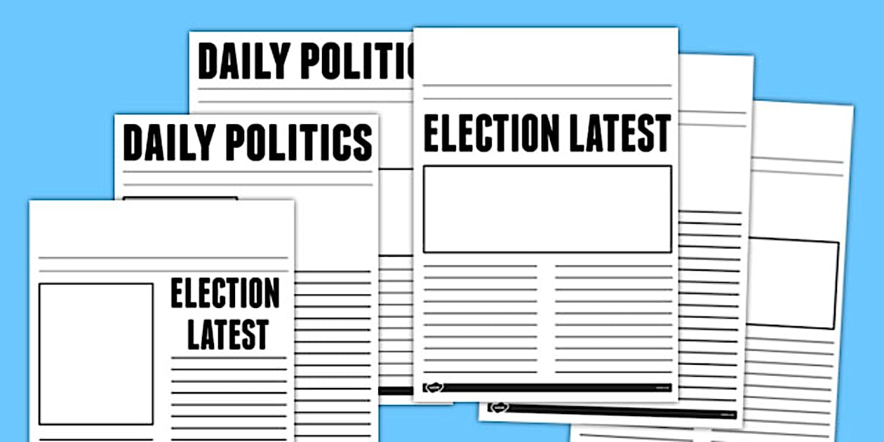 Election Report Newspaper Template (teacher made) - Twinkl