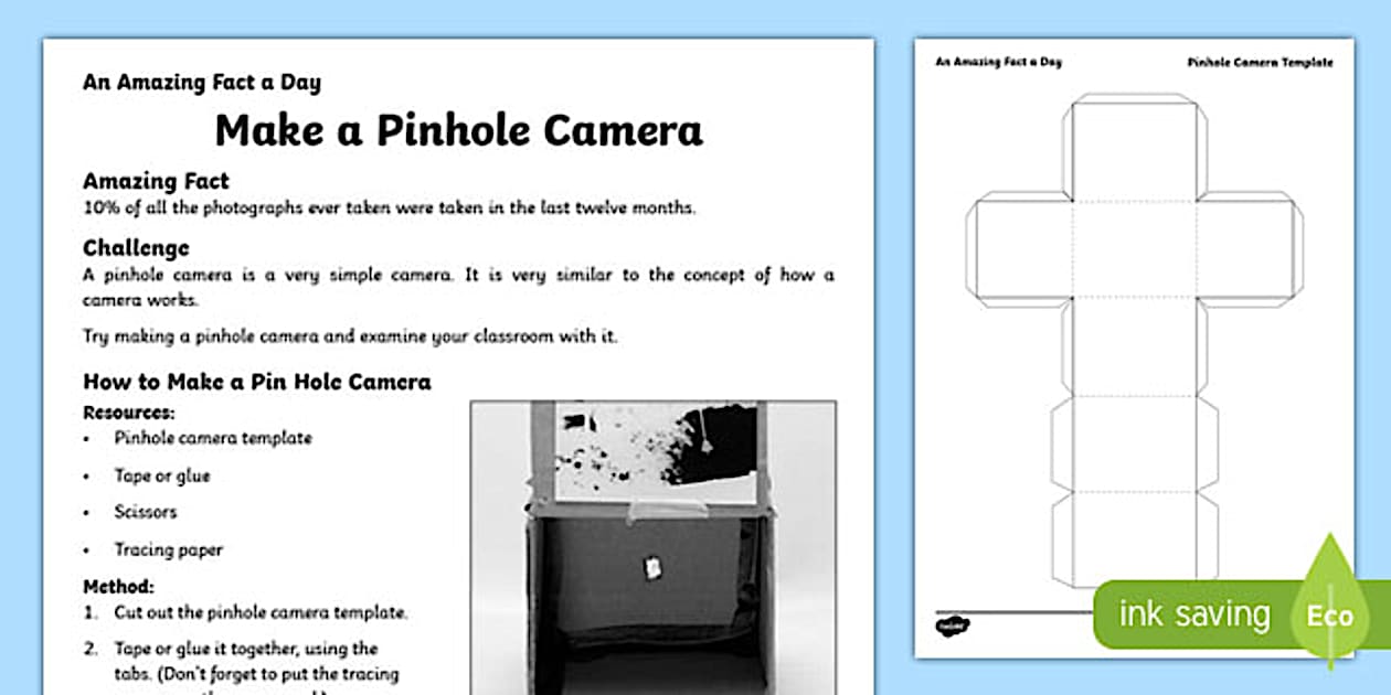 Make a Pin Hole Camera Worksheet (teacher made) - Twinkl