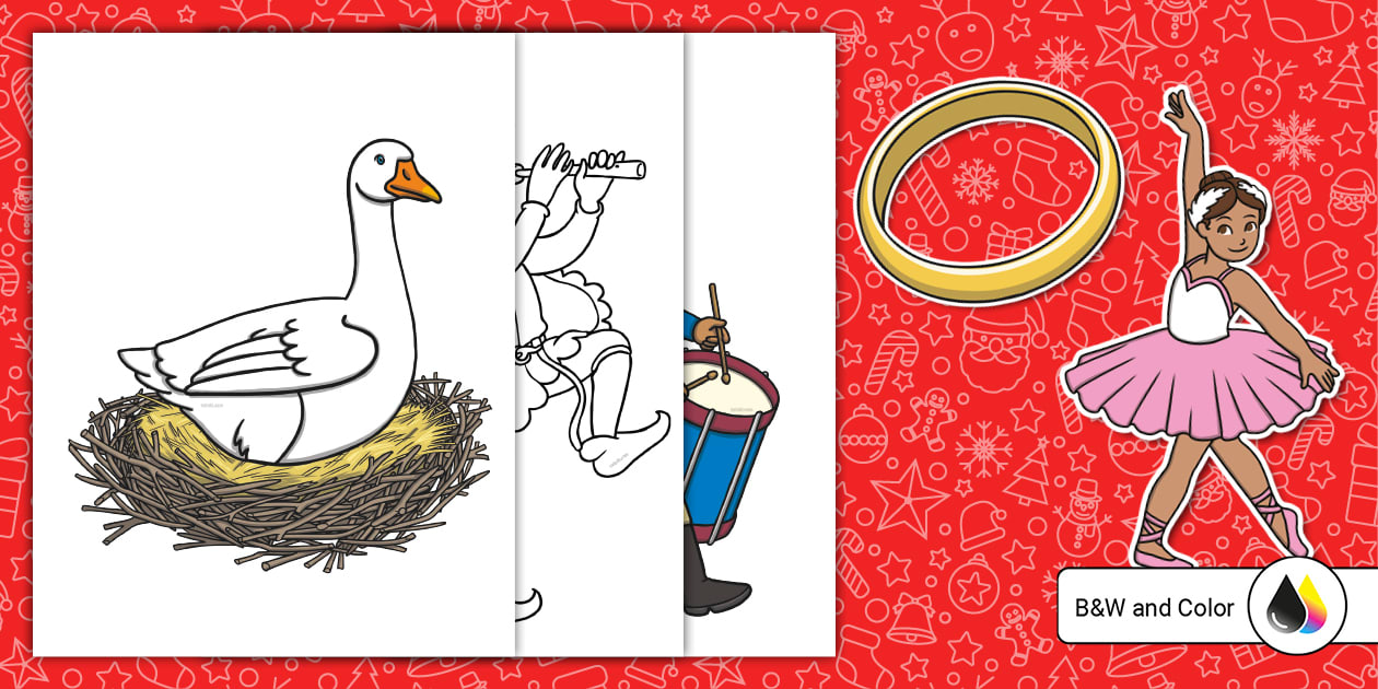 The Twelve Days of Christmas Cutouts (teacher made) - Twinkl