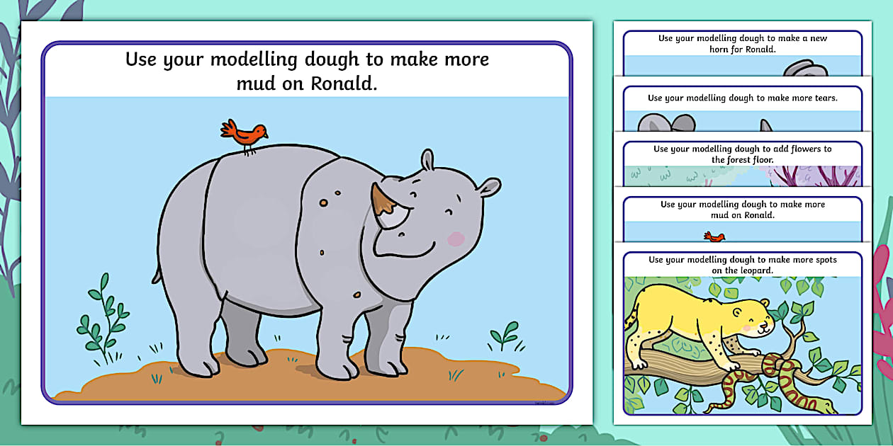 Ronald the Rhino Modelling Dough Mats (Teacher-Made)