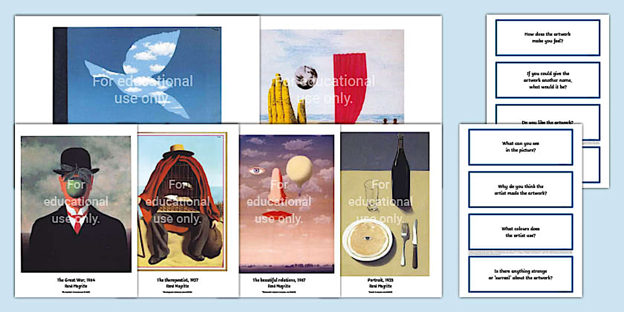 René Magritte Photopack and Prompt Questions - Twinkl