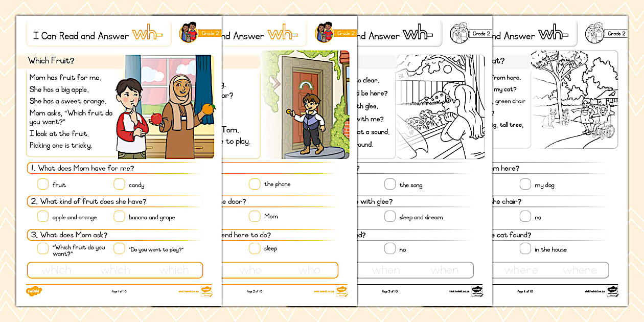 Grade 2 Term 1 Phonics Reading Comprehension wh- (CAPS Aligned)