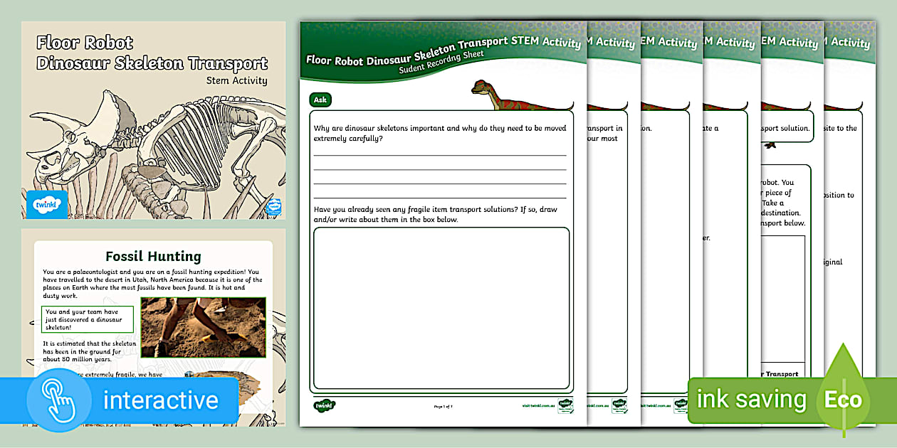 Floor Robot Dinosaur Skeleton Transport STEM Activity