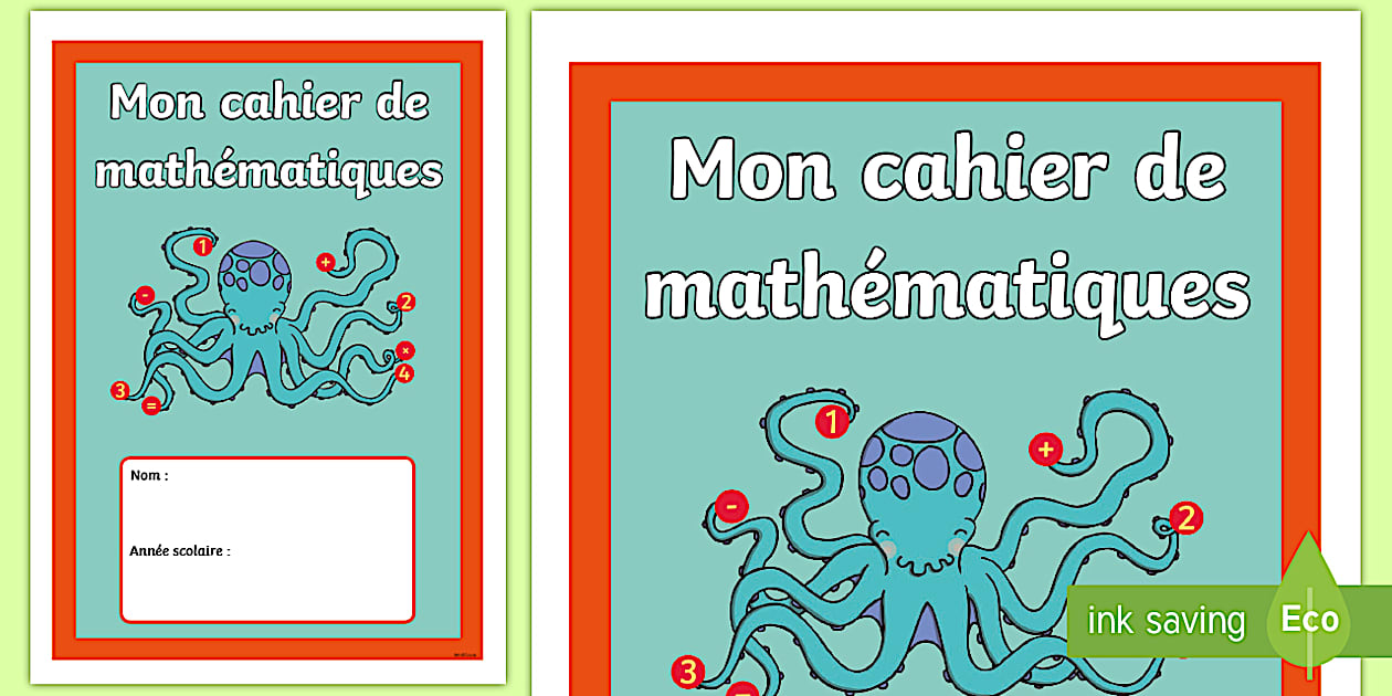 Couverture de cahier : Cahier de mathématiques - Twinkl