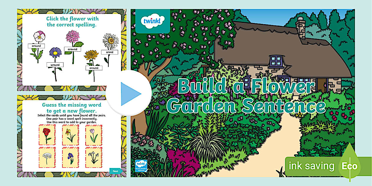 Spelling a Flower Garden Powerpoint (teacher made) - Twinkl