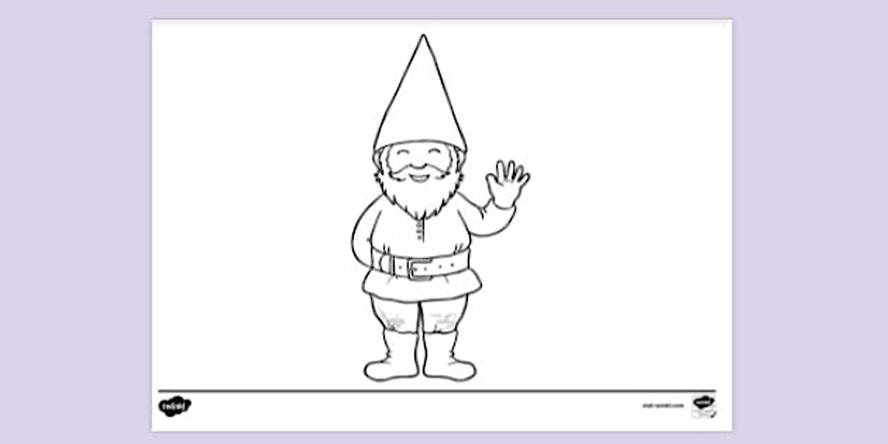 Scandinavian Elf Facing Forward Colouring | Colouring Sheets