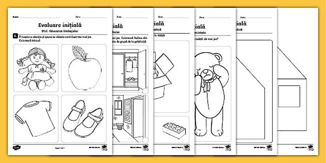 Evaluare inițială grupa mică – Fișe de activitate (Set 2)
