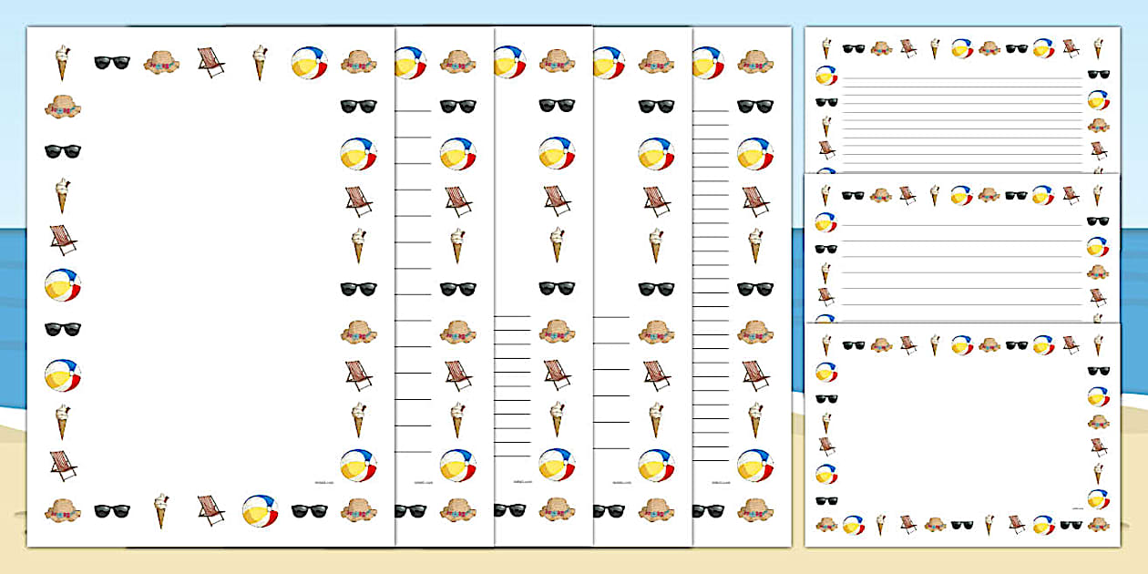 Summer-Themed Page Borders - Twinkl - KS2 - Twinkl