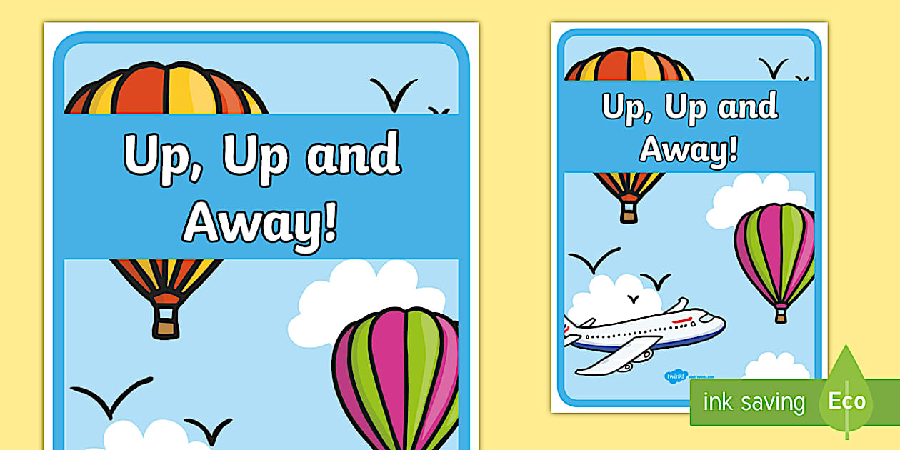 👉 Up, Up and Away Book Cover - Up, Up and Away Book Cover