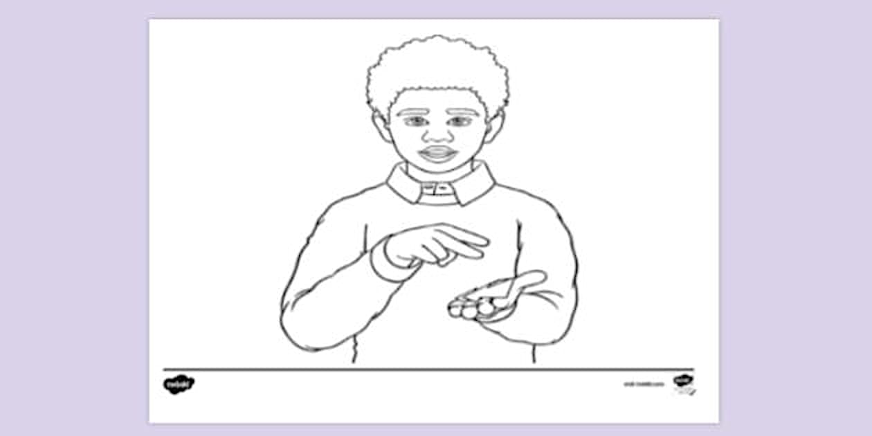 BSL Child Read Colouring | Colouring Sheet