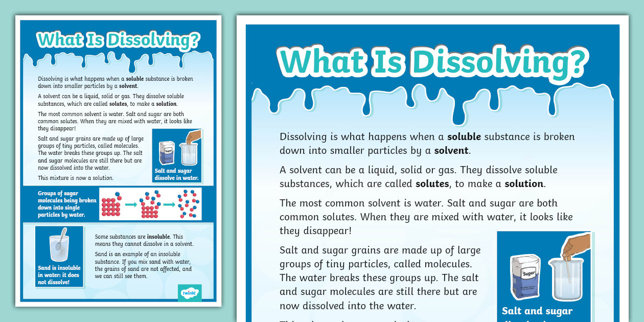 Dissolving Poster - KS2 - Science (teacher made) - Twinkl