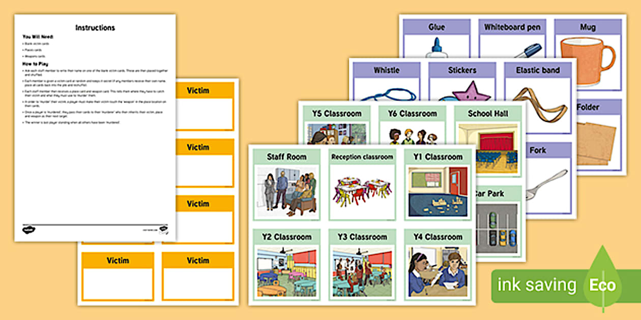 Editable Staff Live Action Whodunnit Game Resource Pack