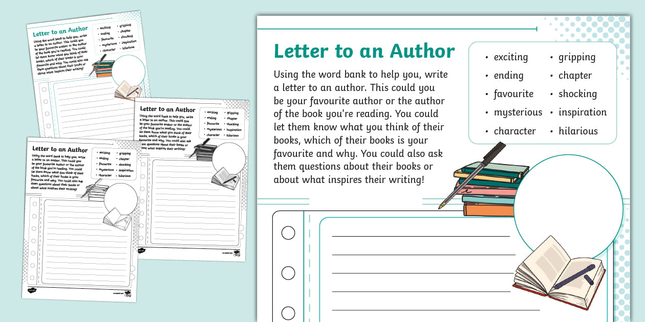 Letter to an Author Writing Template - Twinkl