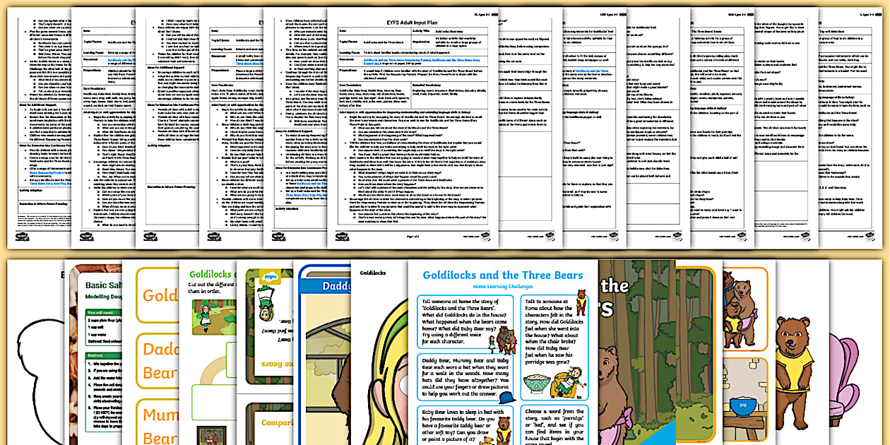 EYFS Goldilocks and the Three Bears Planning Pack (Ages 3-4)
