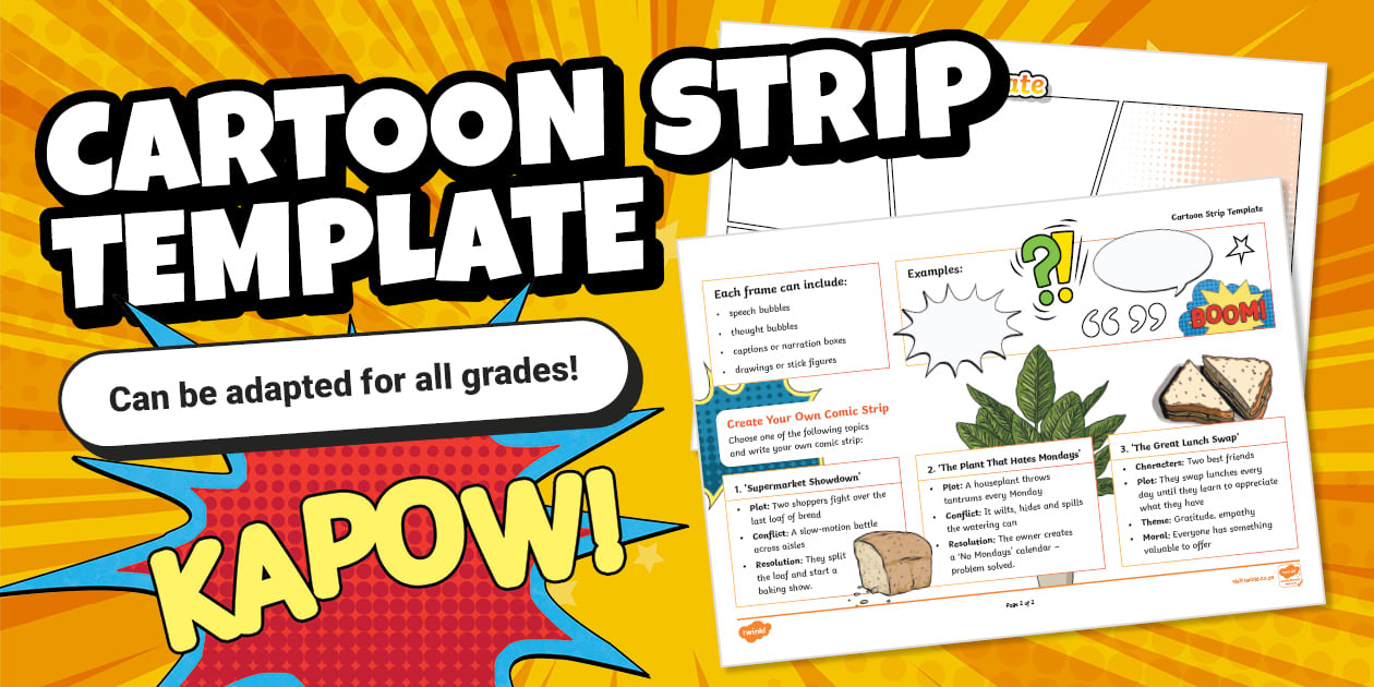 Intermediate Phase English Cartoon Strip Template &Exercise