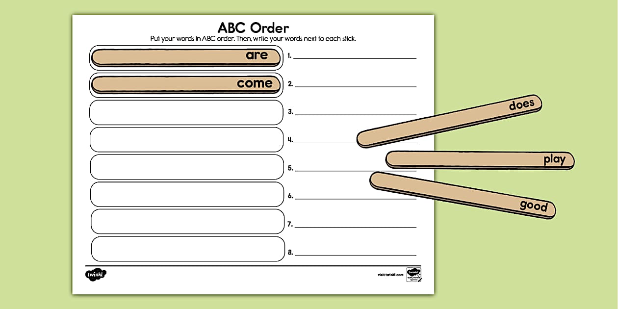 Craft Stick ABC Order Activity | Writing | Twinkl USA