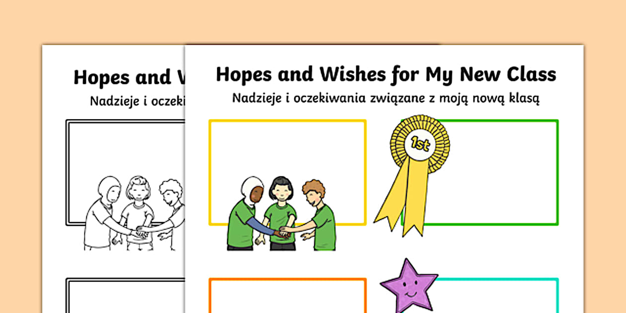 Black and White Hopes and Wishes for My New Class Primary SEN Worksheet ...