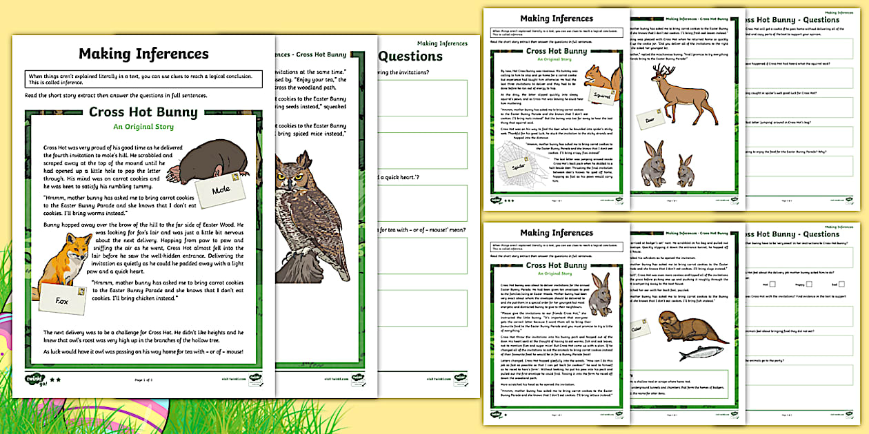 Easter Tale Inference Differentiated Go Respond Worksheets