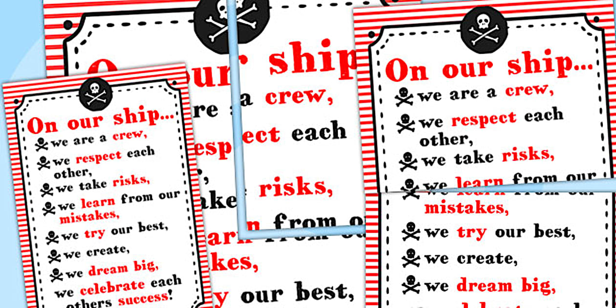 On Our Ship We Classroom Behaviour Poster (teacher made)