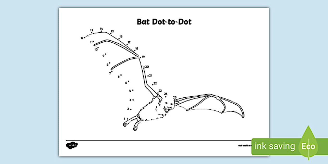 Bat Dot to Dot Activity - Worksheet Activities - Twinkl