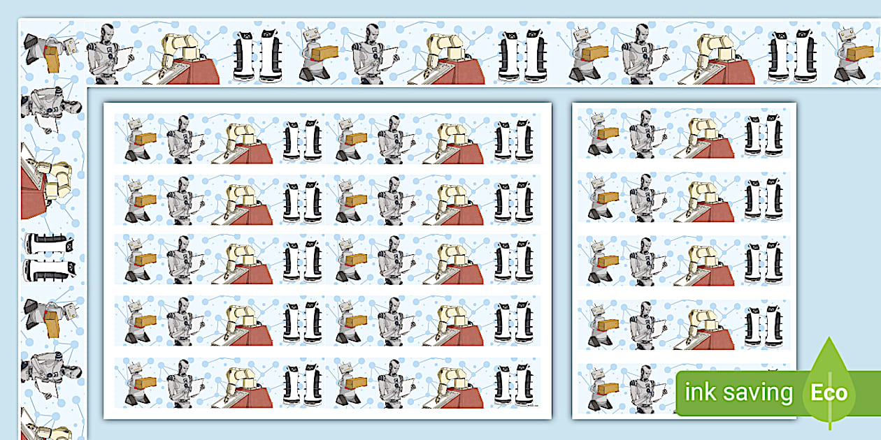 KS2 Robot Display Borders - Inventions - Computing - Twinkl