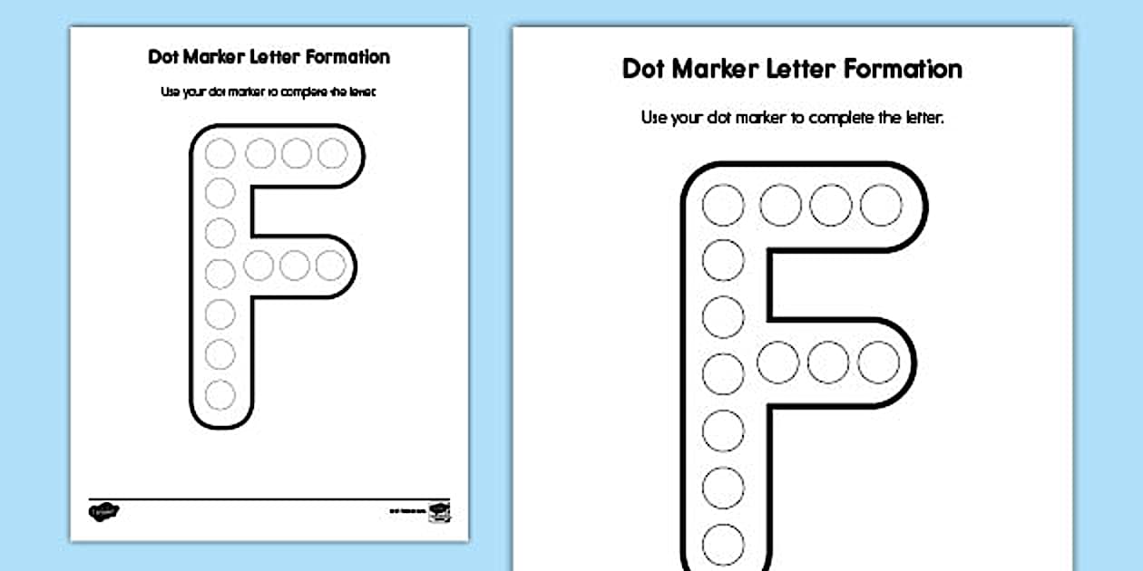 Uppercase Letter F: Dot Marker Letter Formation Worksheet